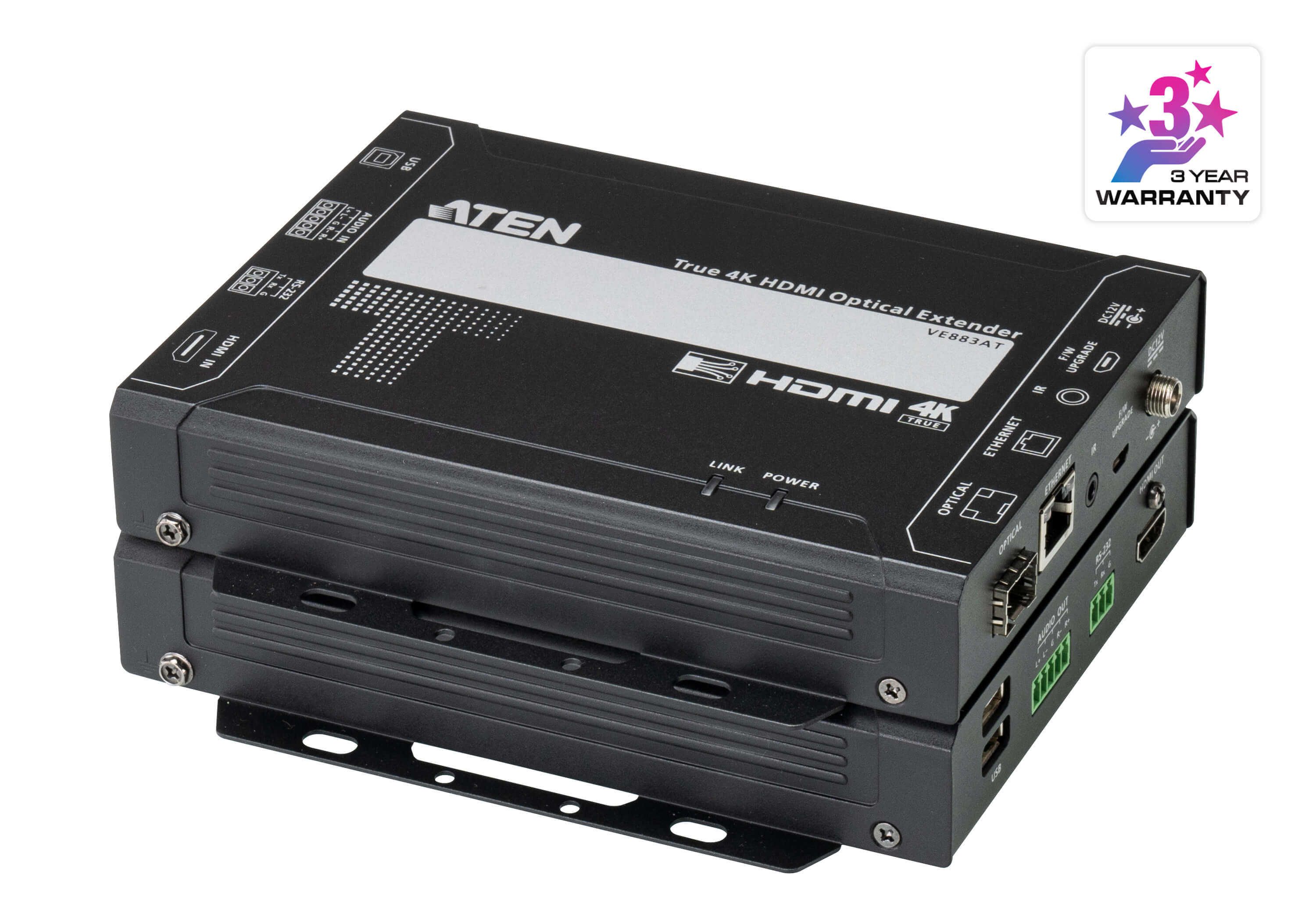 Aten True 4K HDMI Optical Extender (4K@300m -K1, MM) -VE883AK1 (3 Year