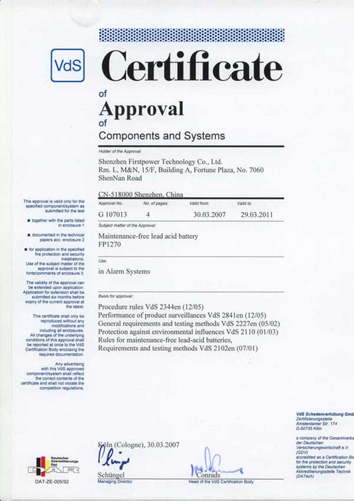 FirstPower Rechargeable FP LFP Sealed Lead Acid Battery SLA VRLA AGM